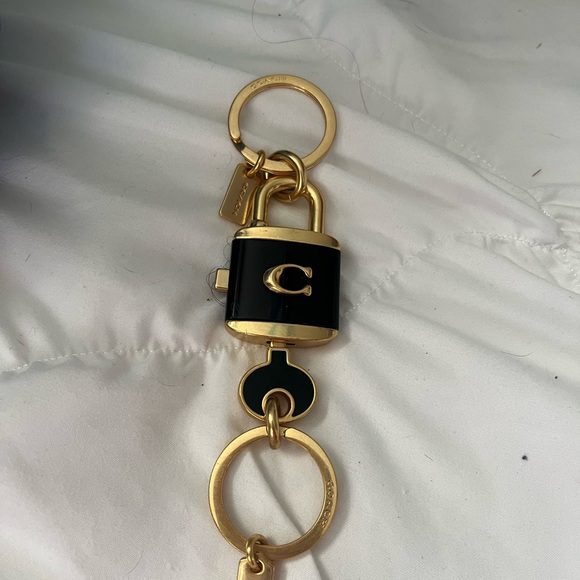 Coach | Accessories | Coach Locket Black And Gold Key Chain | Poshmark